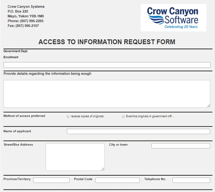 NITRO Forms Showcase - Crow Canyon Software