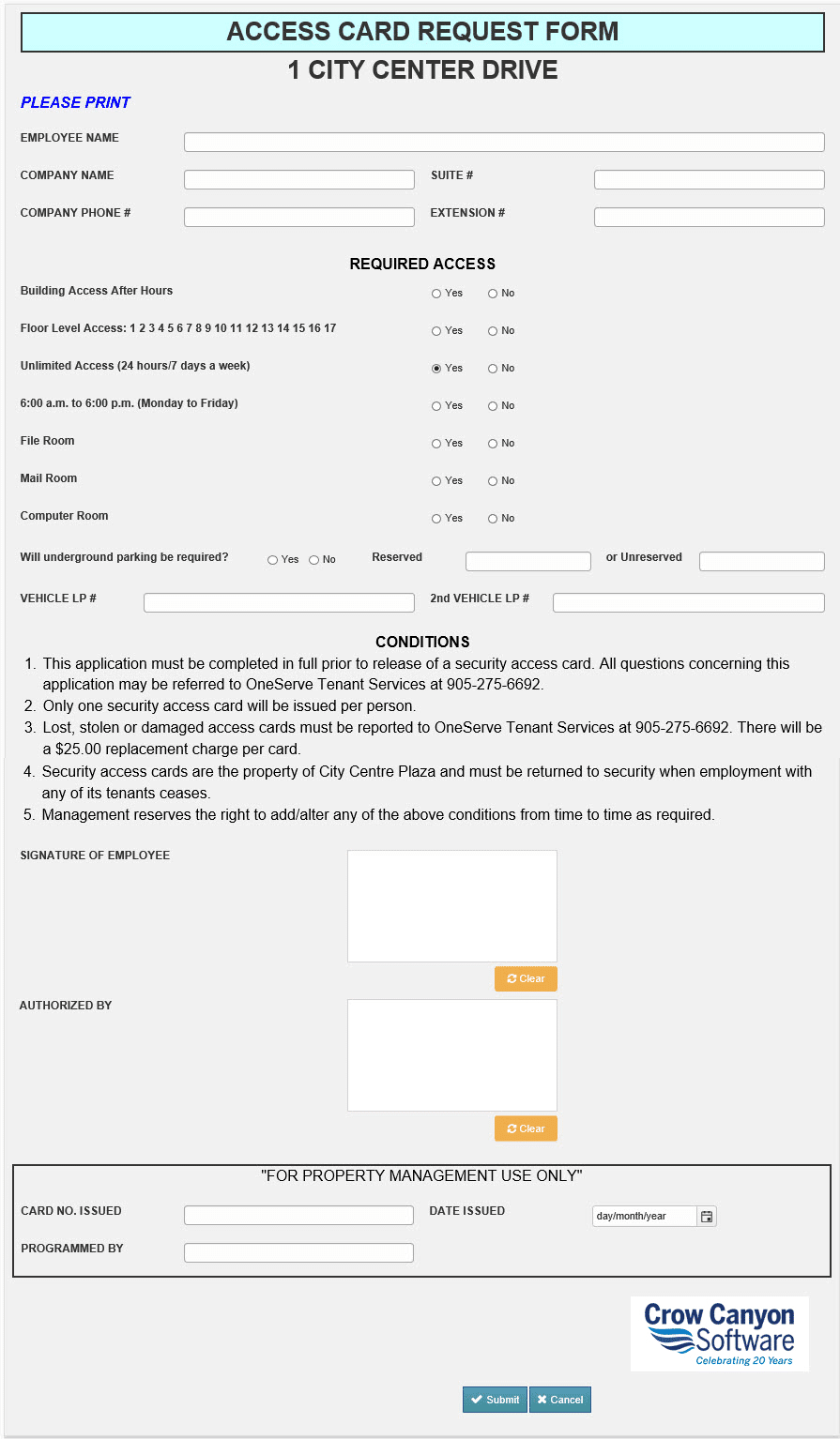 NITRO Forms Showcase - Crow Canyon Software